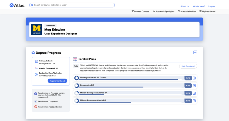 Atlas Offers New Tools to Help Students Track Degree Progress and ...